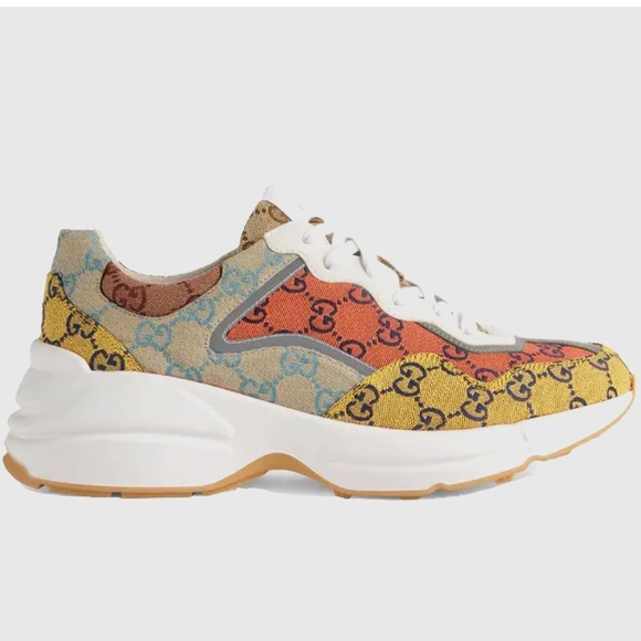 Gucci | Shoes | Gucci Mens Multicolor Rhyton Gg Canvas Sneakers | Poshmark